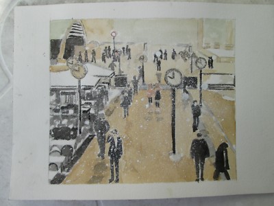 UK IN SNOW / ORIGINAL WATERCOLOR / 10" X 14" / MIMI DAVIS, ARTIST | eBay