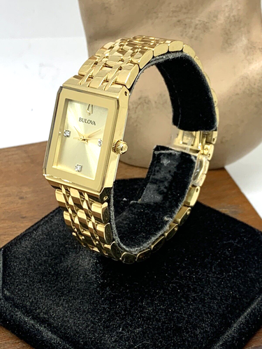 Bulova Women’s Watch 97P140 Quartz Diamond Dial Gold Tone Stainless ...