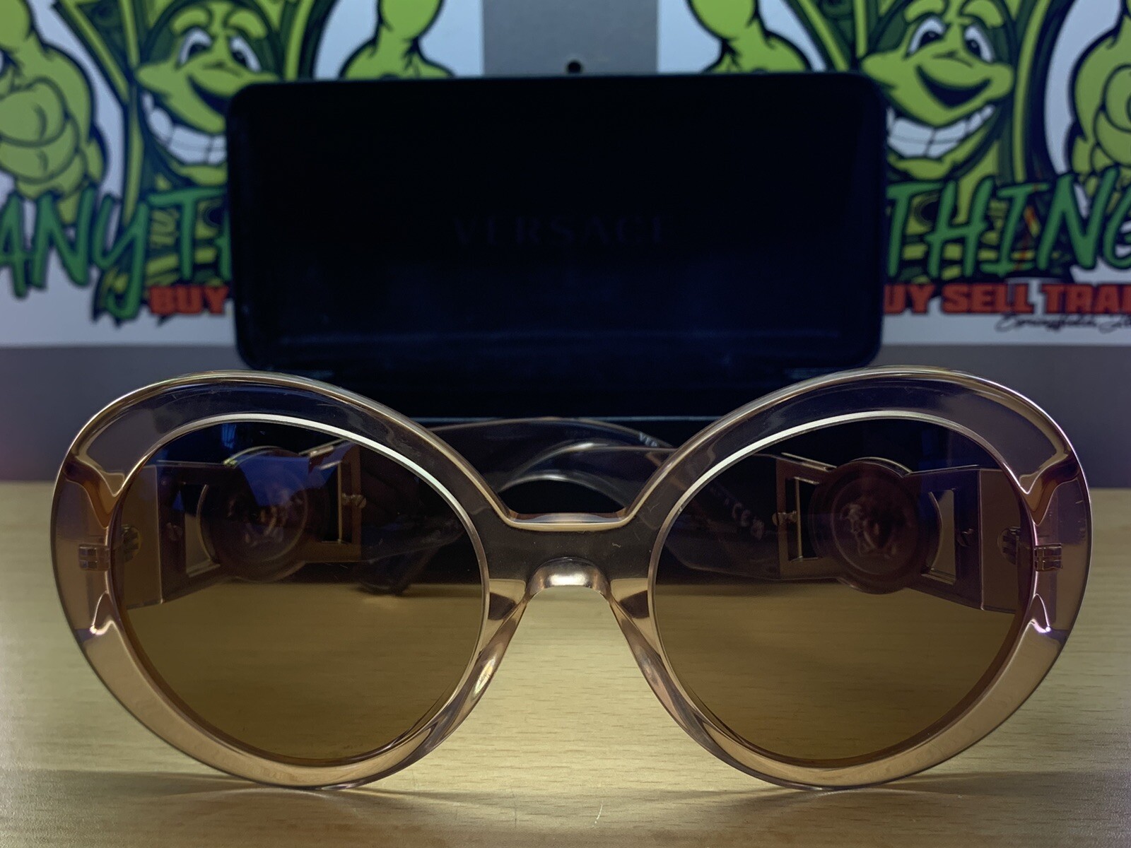 VERSACE Model 4414 Transparent Pink Round 55 mm Women… - Gem