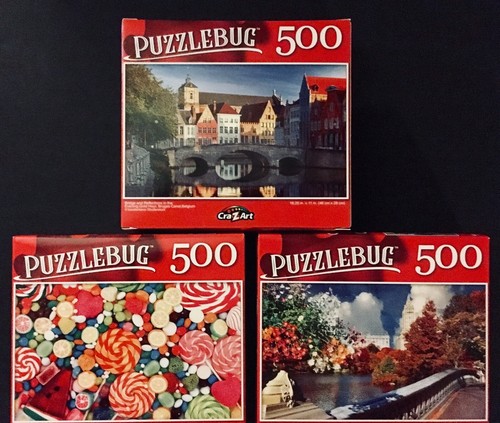 Cra-Z-Art Puzzlebug 500 Piece Jigsaw Puzzles Mixed Lot Of 3 PUZZLES ...