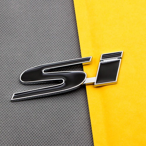 Black Coated Car Trunk Si Metal Badge Decal Sport Fender Chrome Emblem ...