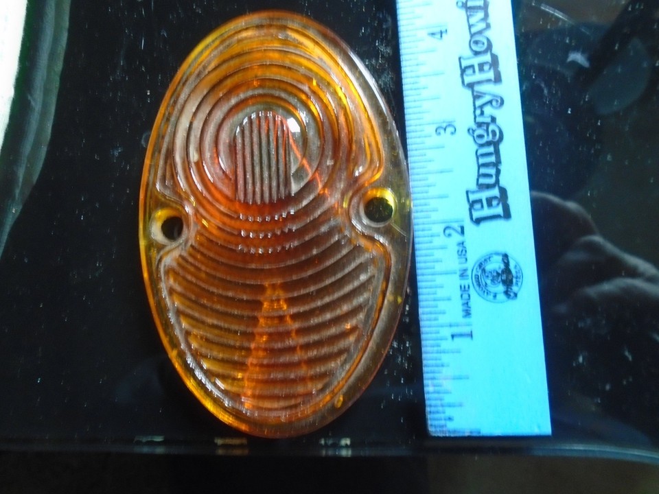 Vintage Turn Signal Yellow Glass Arrow Lens 4 1/2" x 3" Ford Dodge ...