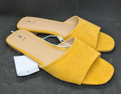 BNWT Ladies Sz 8 Anko Brand Casual Mock Suede Mustard Sandals Flat ...