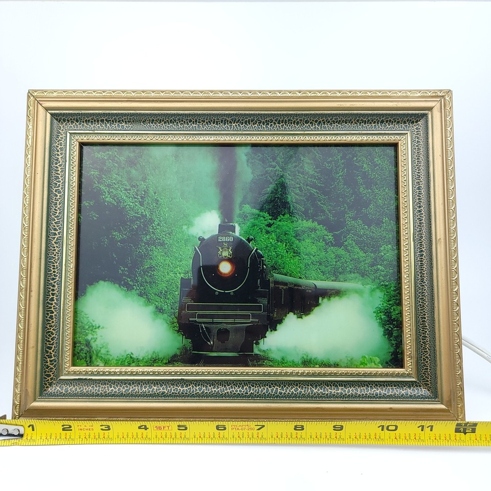 VTG Kingstar Railroad Train Motion Light Up Picture Frame w/ Sound ...