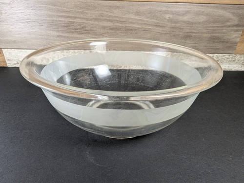 Vintage Pyrex #325 Clear Frosted Stripe Flower Mixing Bowl 2-1/2 Qt ...