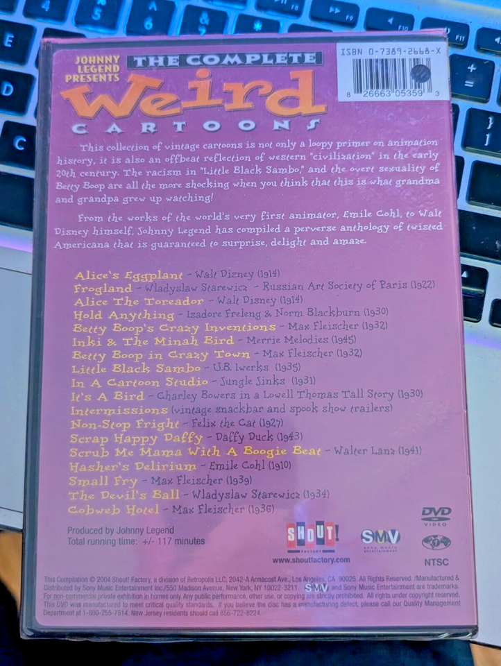 Weird Cartoons DVD Disney UB Iwerks Fleischer Felix Boop Lantz Daffy ...