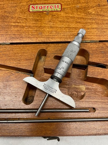 Starrett Micrometer Depth Gage No. 440 in Wooden Case | eBay