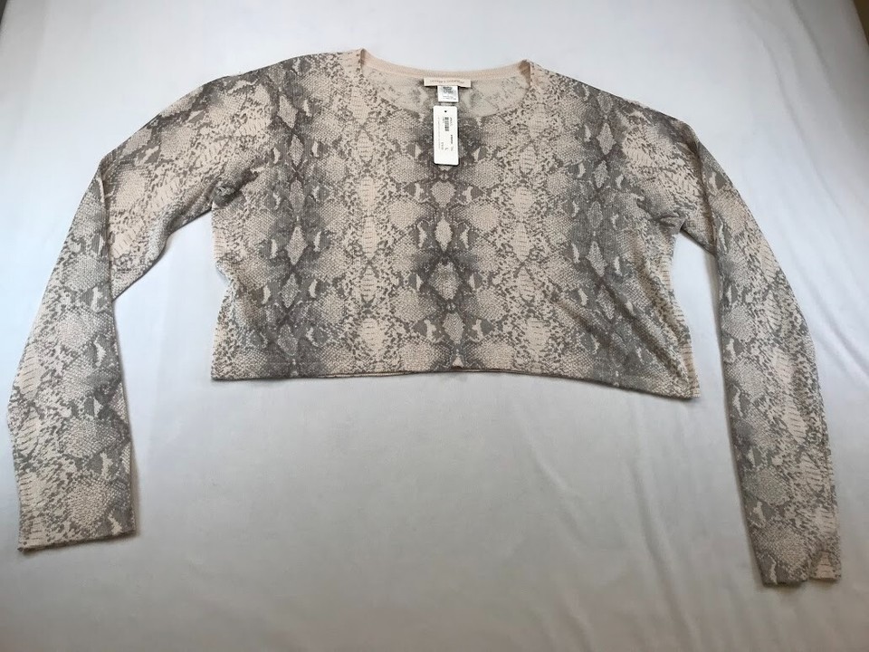 NWT Pookie & Sebastian Ivey Snake Print Ultra Soft LS Sweater, Size L ...