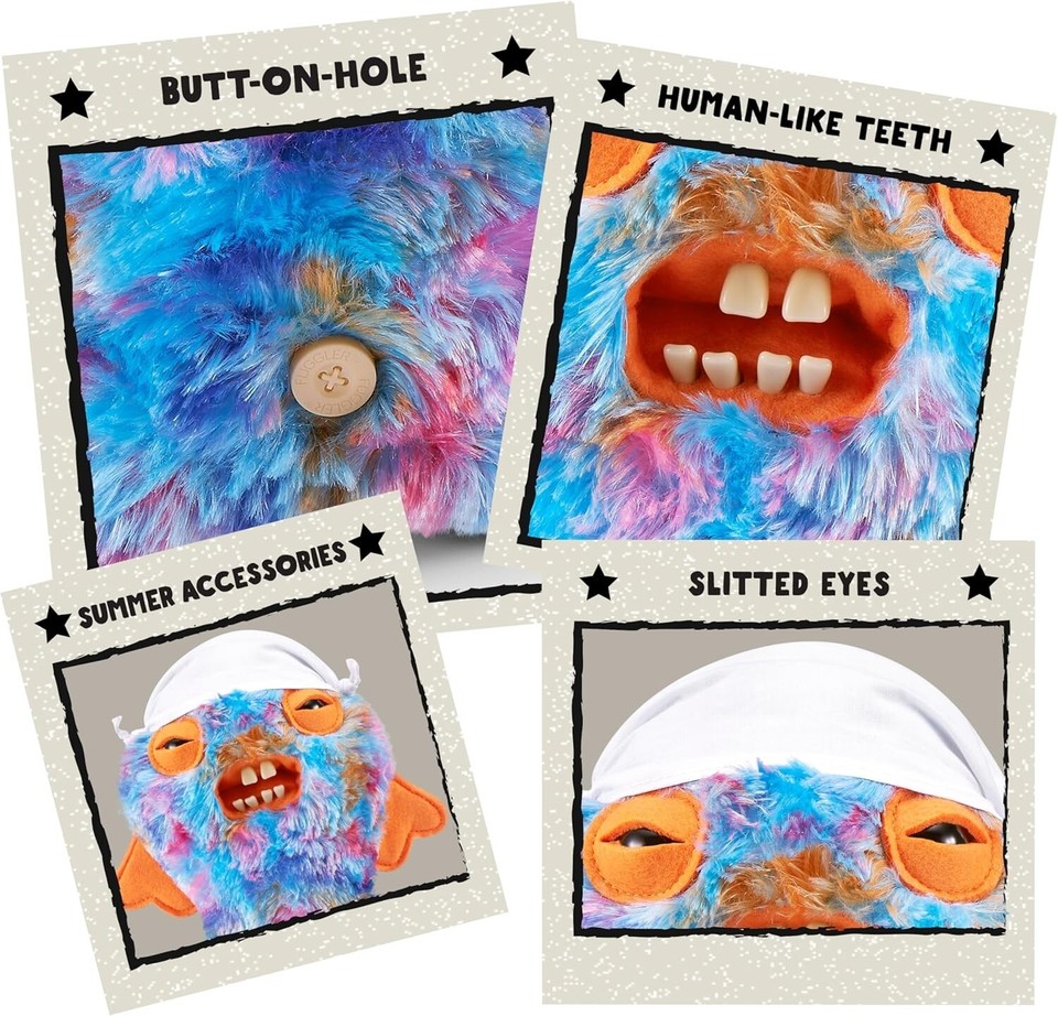 Fuggler Funny Ugly Monster 9" Plush Vacay Vibes Hairy Gold Double ...