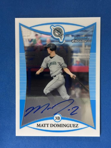 2008 Bowman Chrome Prospects Matt Dominguez Autograph Florida Marlins ...