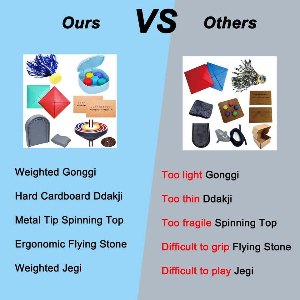 Korean Games Set Squid Toys - Weighted Gonggi Ddakji Spinning Top ...