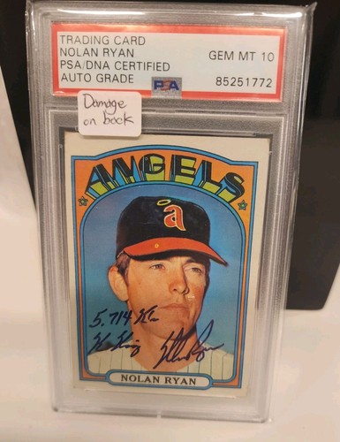1972 Topps 595 Nolan Ryan HOF PSA DNA Auto 10 Gem K King 5714 Inscribed ...