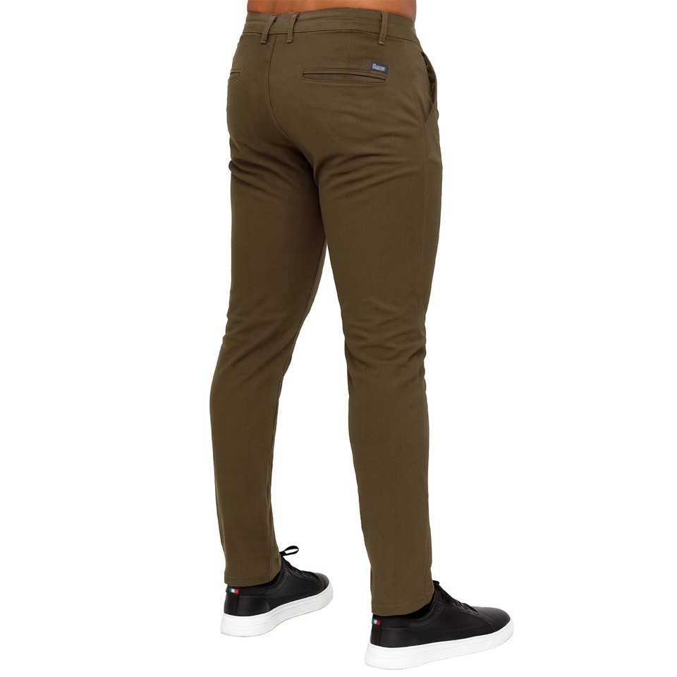 Enzo Mens Chino Trousers Slim Fit Stretch Cotton Jeans Pants All Waist ...