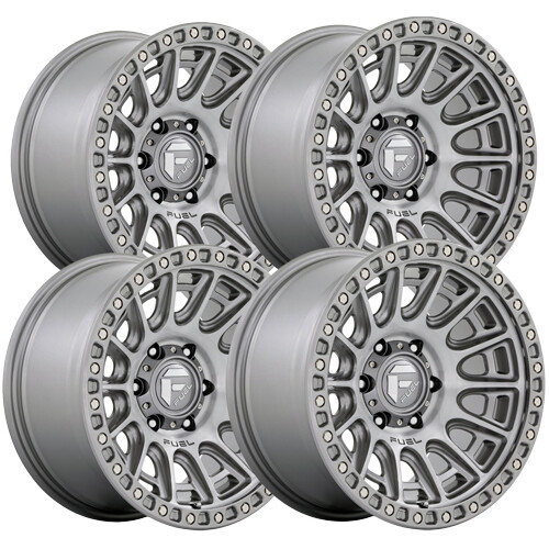 (Set of 4) Fuel D833 Cycle 17x9 5x5" +1mm Platinum Wheels Rims 17" Inch ...