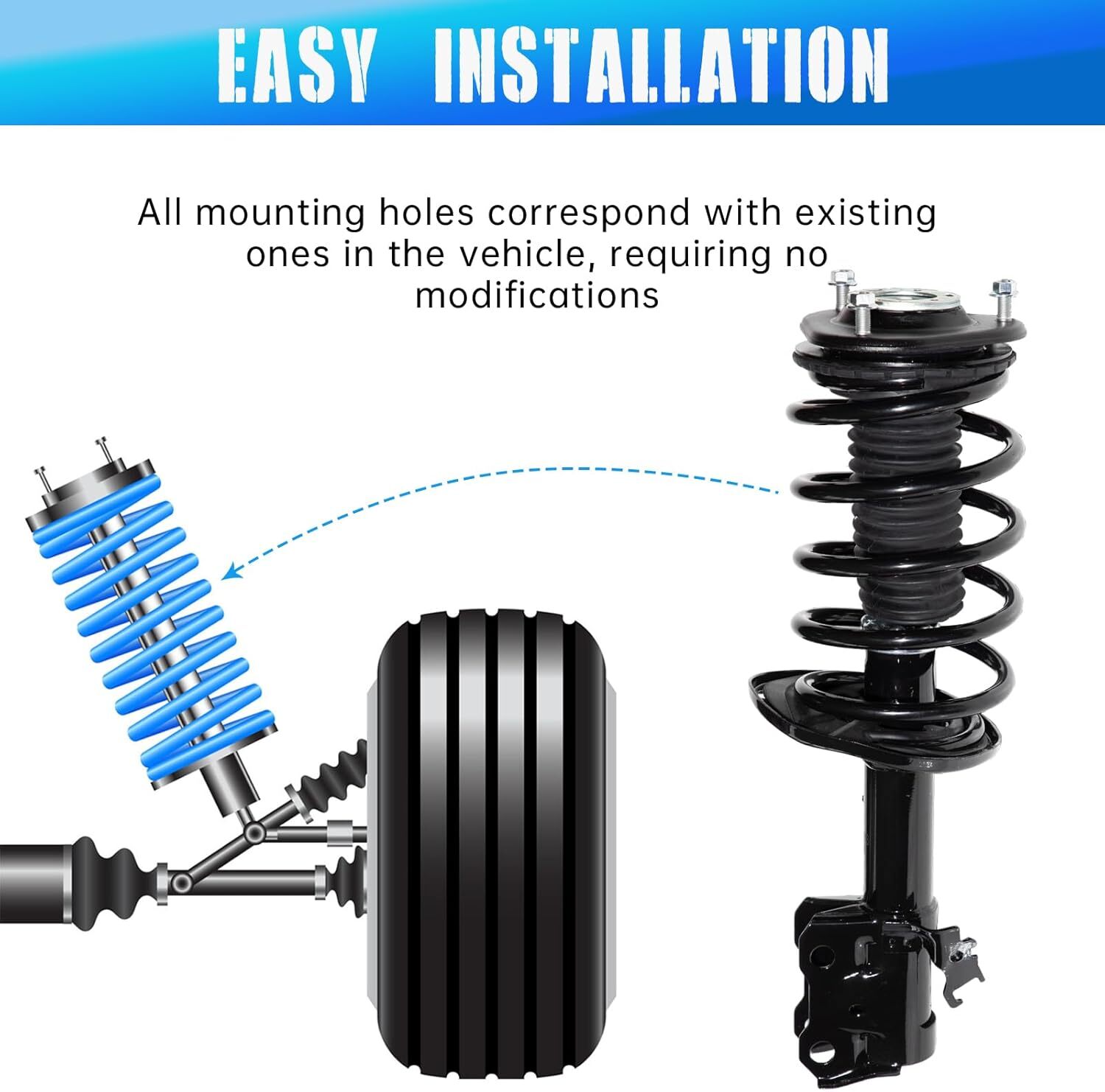 Pair Front Complete Struts Shocks & Coil Springs For 2010-2015 Toyota ...
