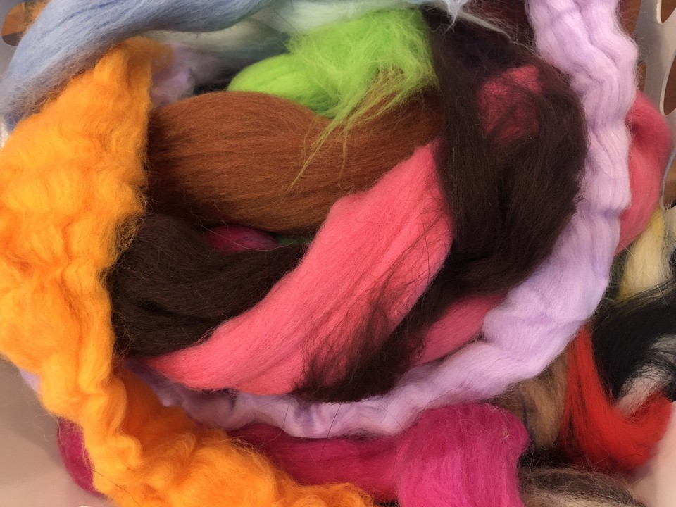 Wool Roving Color Sampler, Spinning Wool, Felting Wool, Roving Bag 12 ...