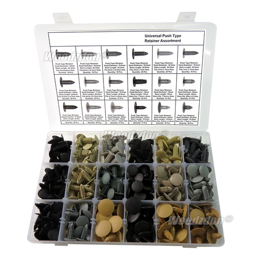 389 Clips Push In Fastener Retainer Assortment Kit Universal Fit | eBay