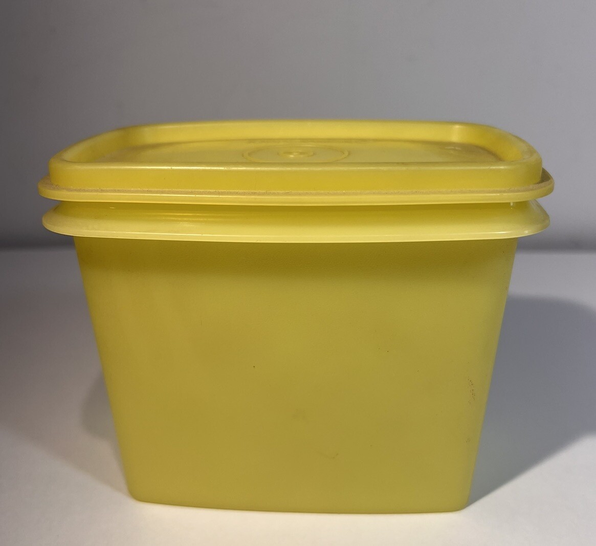 Tupperware Vintage Yellow Rectangle Shelf Saver Container Lid #1244 | eBay
