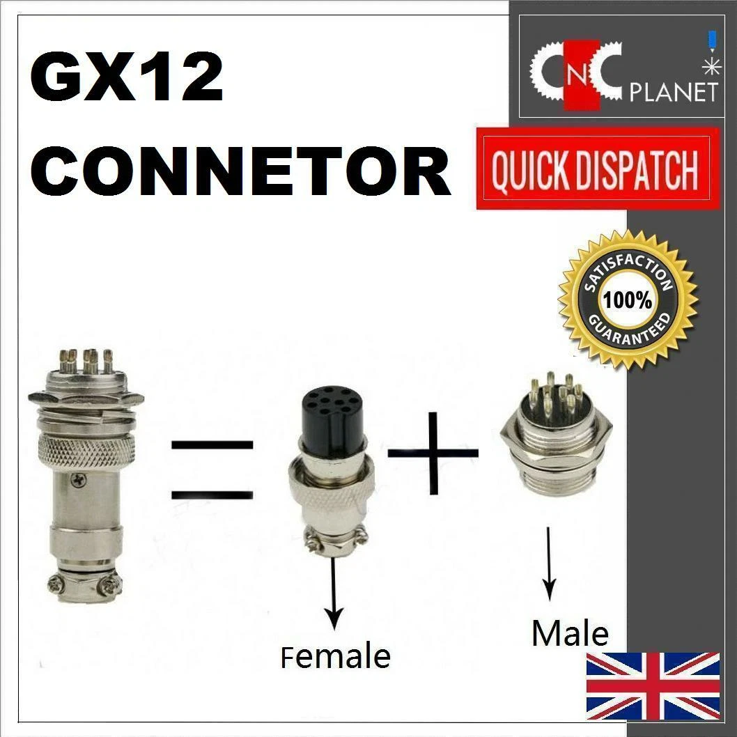 GX12 Aviation Plug Pin 12mm Metal Male Female Panel, 40% OFF