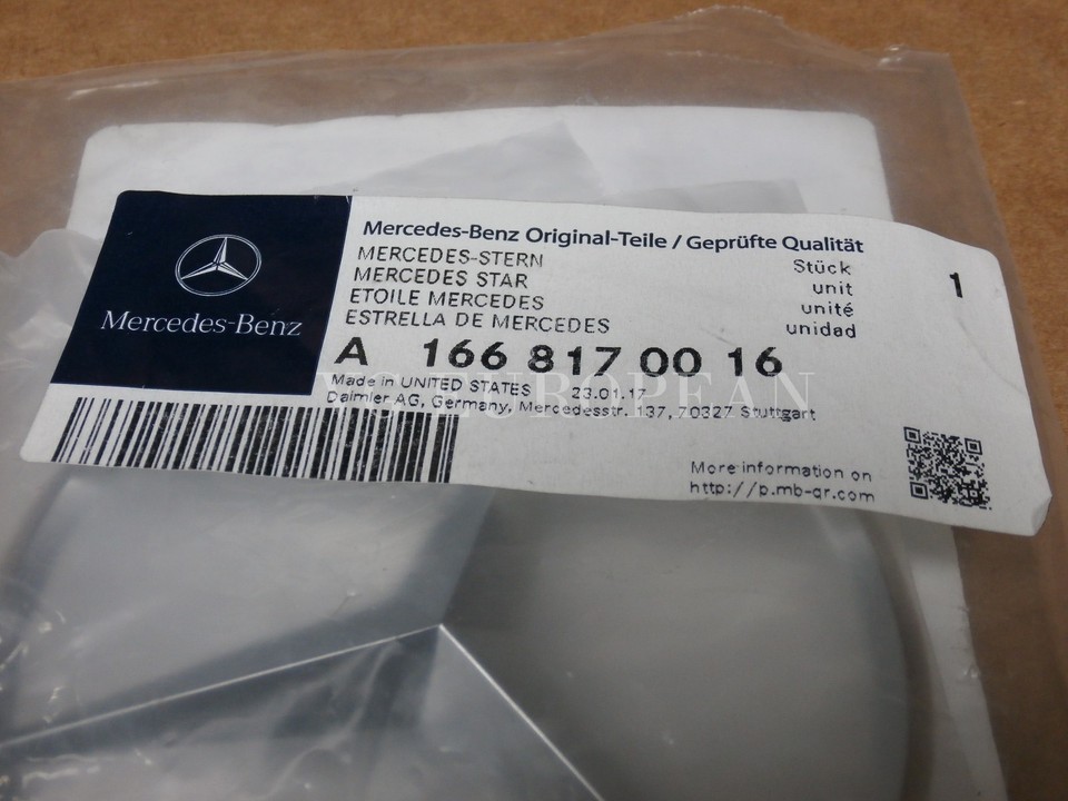 Mercedes-Benz W166 GLE ML-Class Genuine Chrome Trunk Emblem Star ...