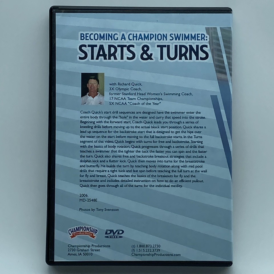 Becoming a Champion Swimmer: Starts & Turns DVD OOP 2006 Swimming ...