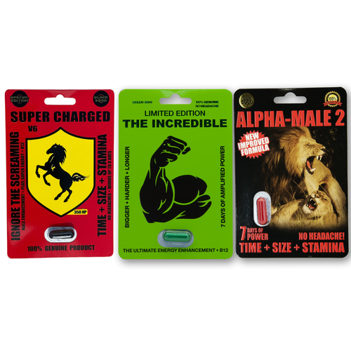 Supercharged+Incredible+ Alpha Mens Sex Enhancer Pills, (24) Packs Free ...