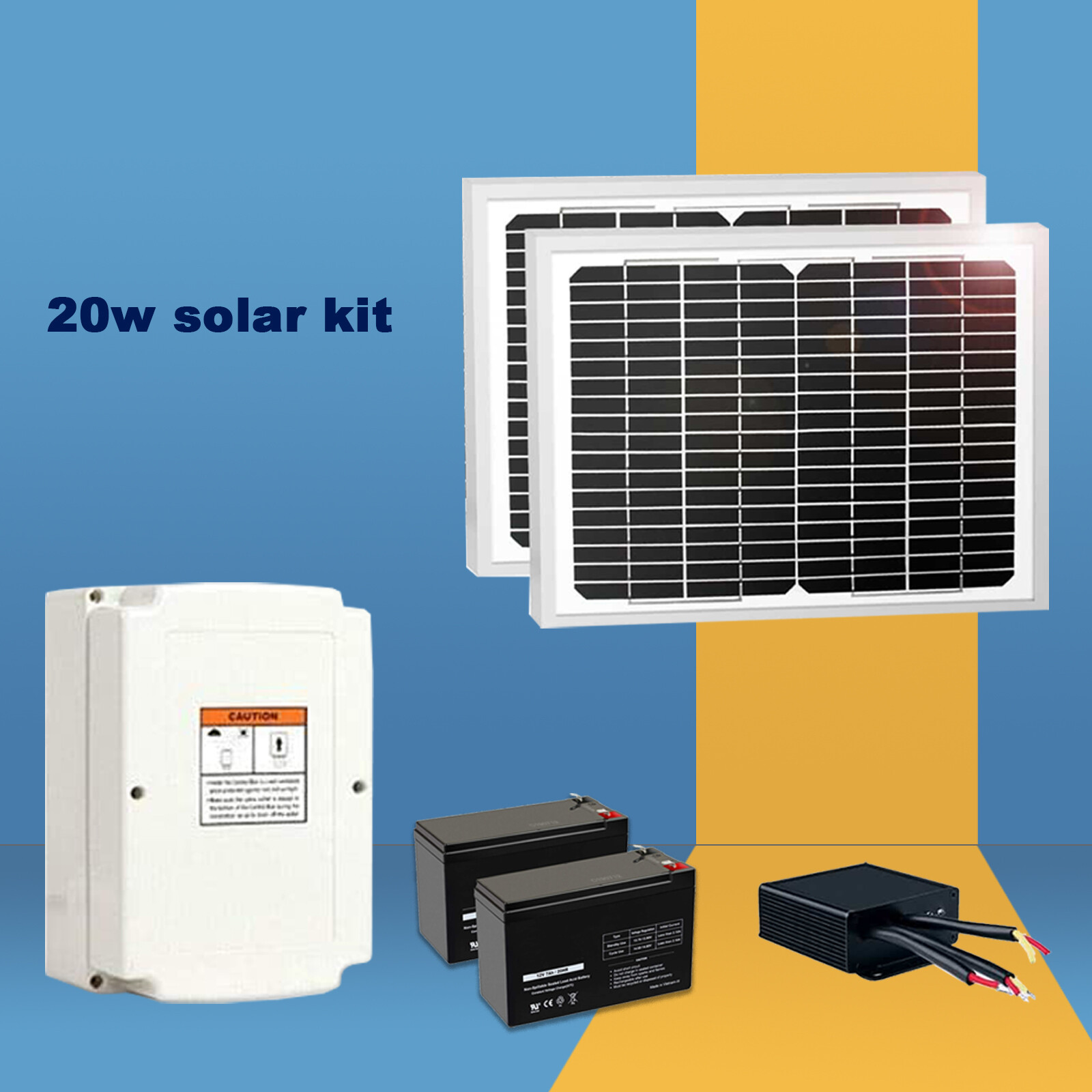 RITROX Full Solar Powered Sliding Gate Motor/Opener 4/5/6/7/8m Keypad ...