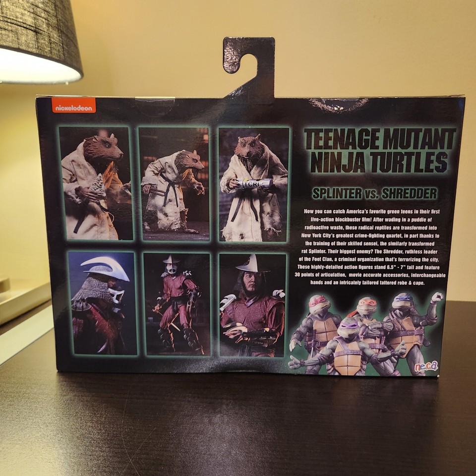 Neca TMNT Teenage Mutant Ninja Turtles Movie Splinter & Shredder 2 Pack ...