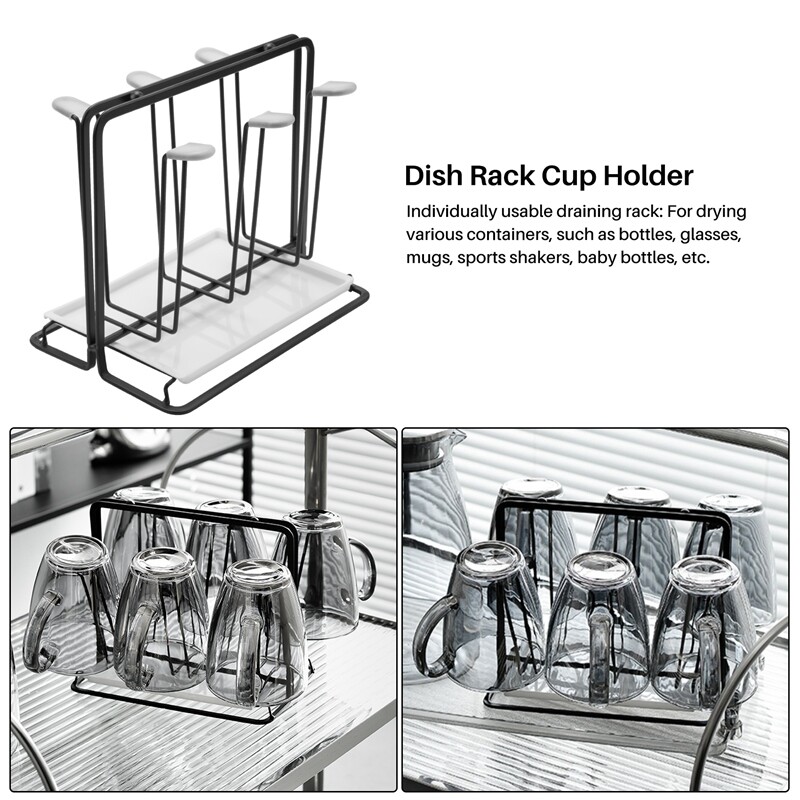 6 Bottle Dish Drainer Metal Bottle Holder, Drip Rack for Vessels with ...