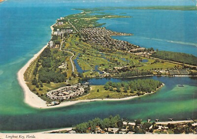 Longboat Key Florida Aerial View Gulf of Mexico Beaches Vintage ...