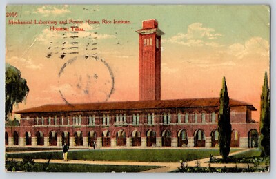 Postcard Mechanical Laboratory and Power House Rice Institute Houston Texas 1913 | eBay