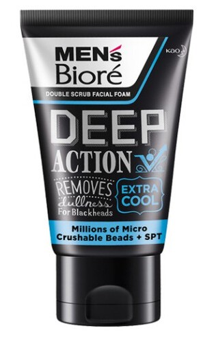 Biore Mens Facial Foam Double Scrub Black And White Deep Clean Extra ...