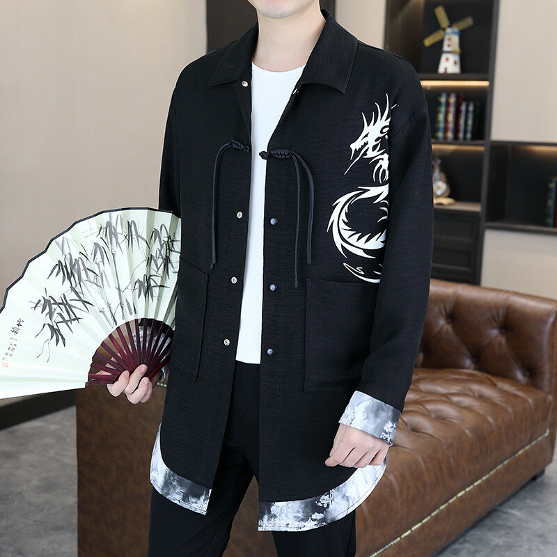 Men Cape Cloak Poncho Jacket Coat Fashion Streetwear Outwear Top Ethnic ...