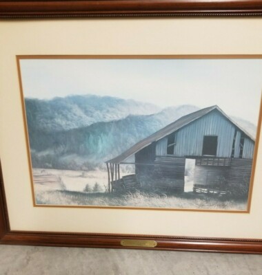 RUSSELL MAY FRAMED PRINT - BARN AT EVENING | eBay