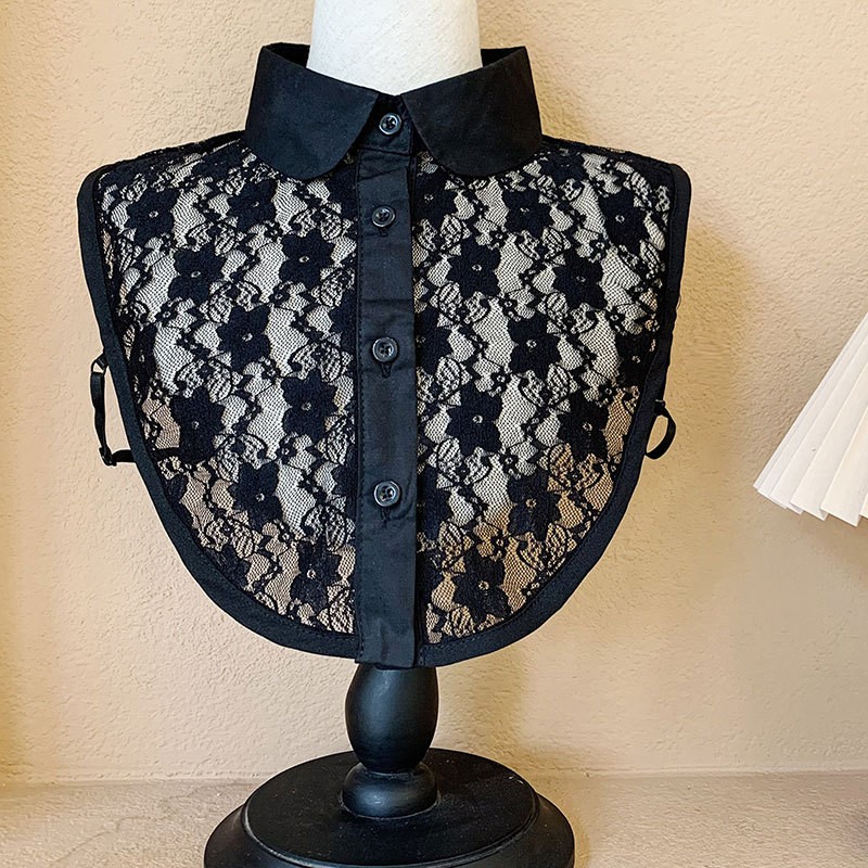 Women’s Black White Lace False Collar – Detachable Shirt Blouse ...