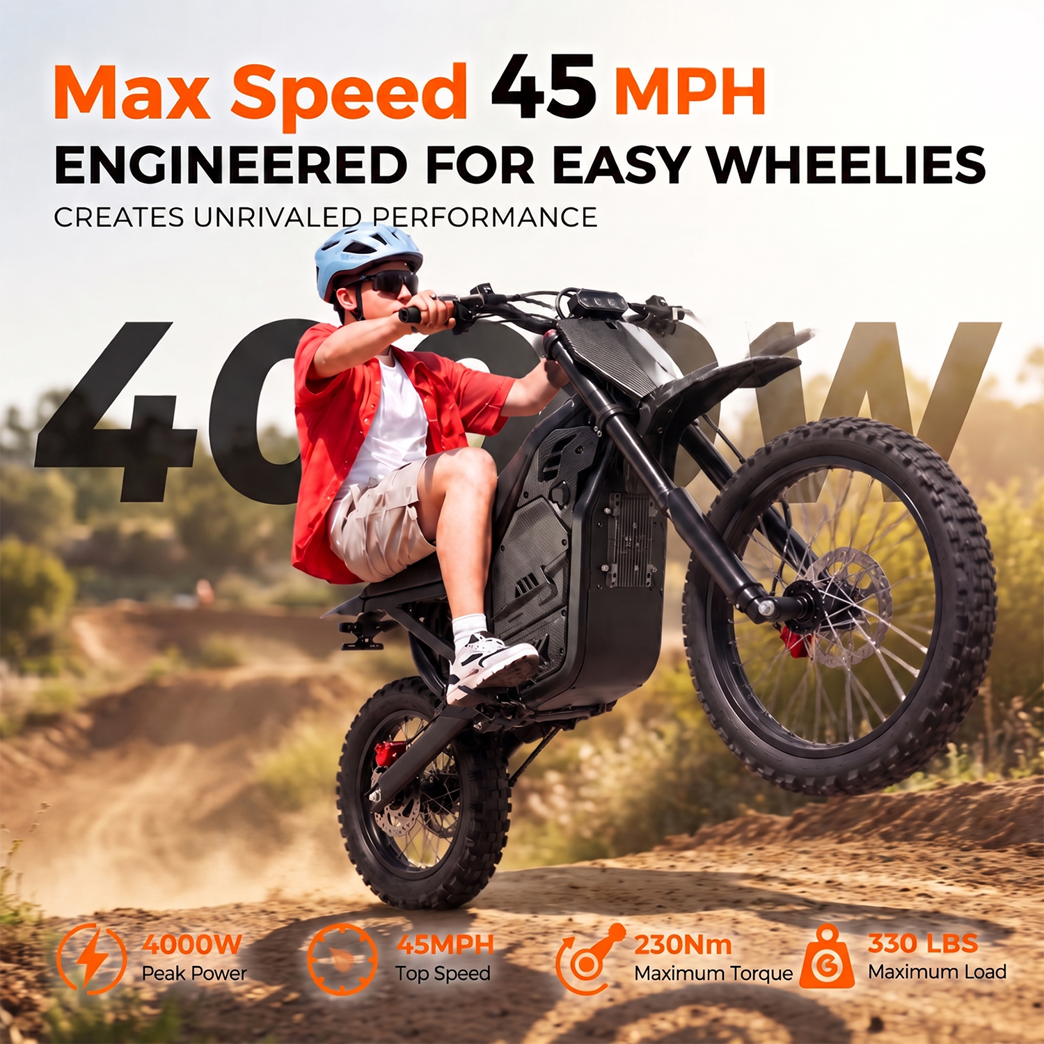 Electric Dirt Bike 4000W Electric Off-Road Motorcycle 48V 23AH E-Bike ...