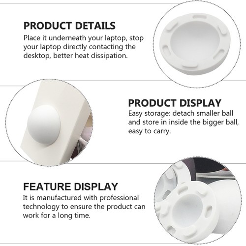4 Pcs Laptop Support White Accessories Cooler Ball Stand Riser for ...