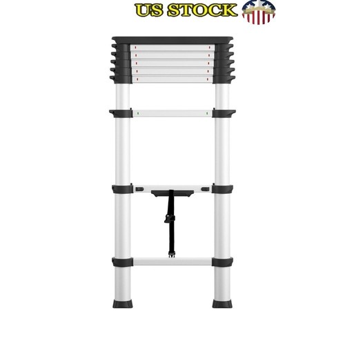 SmartClose Telescoping Ladder Aluminum 300lb Capacity Tray Safety Indicators New | eBay