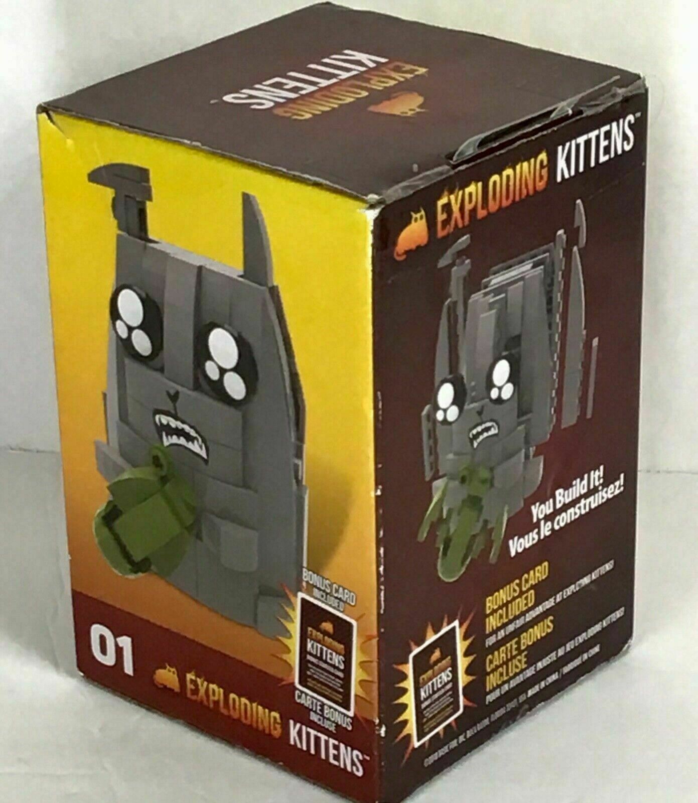 Exploding Kittens / Building Blocks Brick Head Toy Cat Grenade Dynamite ...