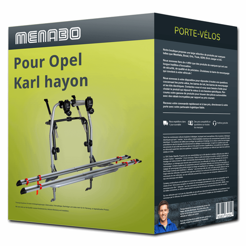 Porte-vélo Menabo Logic 2 pour Opel Karl hayon type C16 2 vélos TOP ...