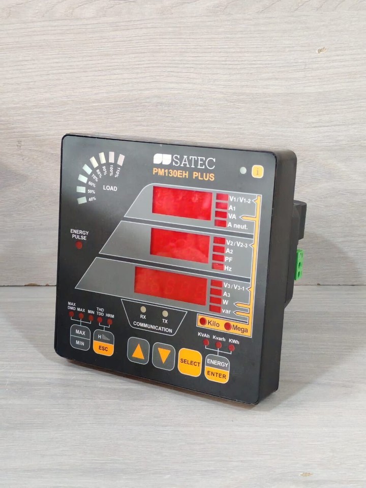 SATEC PM130EH-PLUS MULTI-FUNCTIONAL POWER METER 9VA 50/60Hz- W/ FILTHY ...