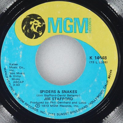 JIM STAFFORD Spiders & Snakes MGM K 14648 VG+ 45rpm 7" 1973 Country | eBay