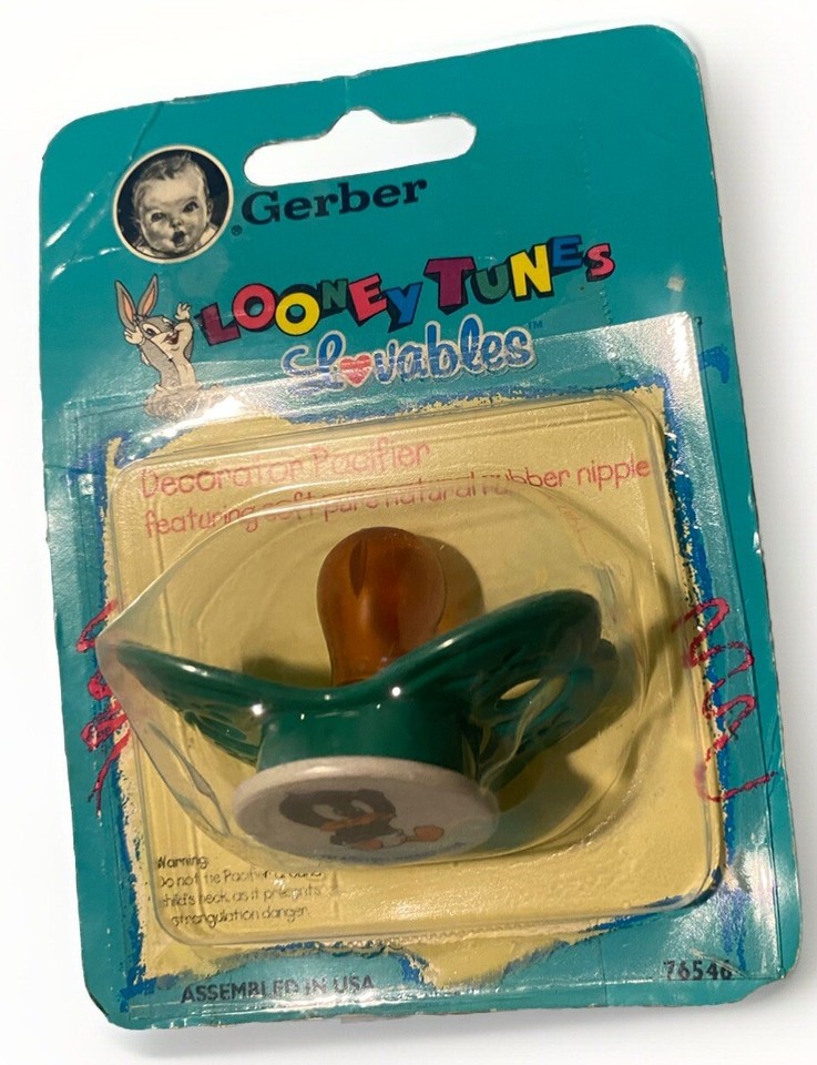 🍼Vintage Baby DAFFY DUCK Looney Tunes Gerber Pacifier 1993 Warner Bros ...