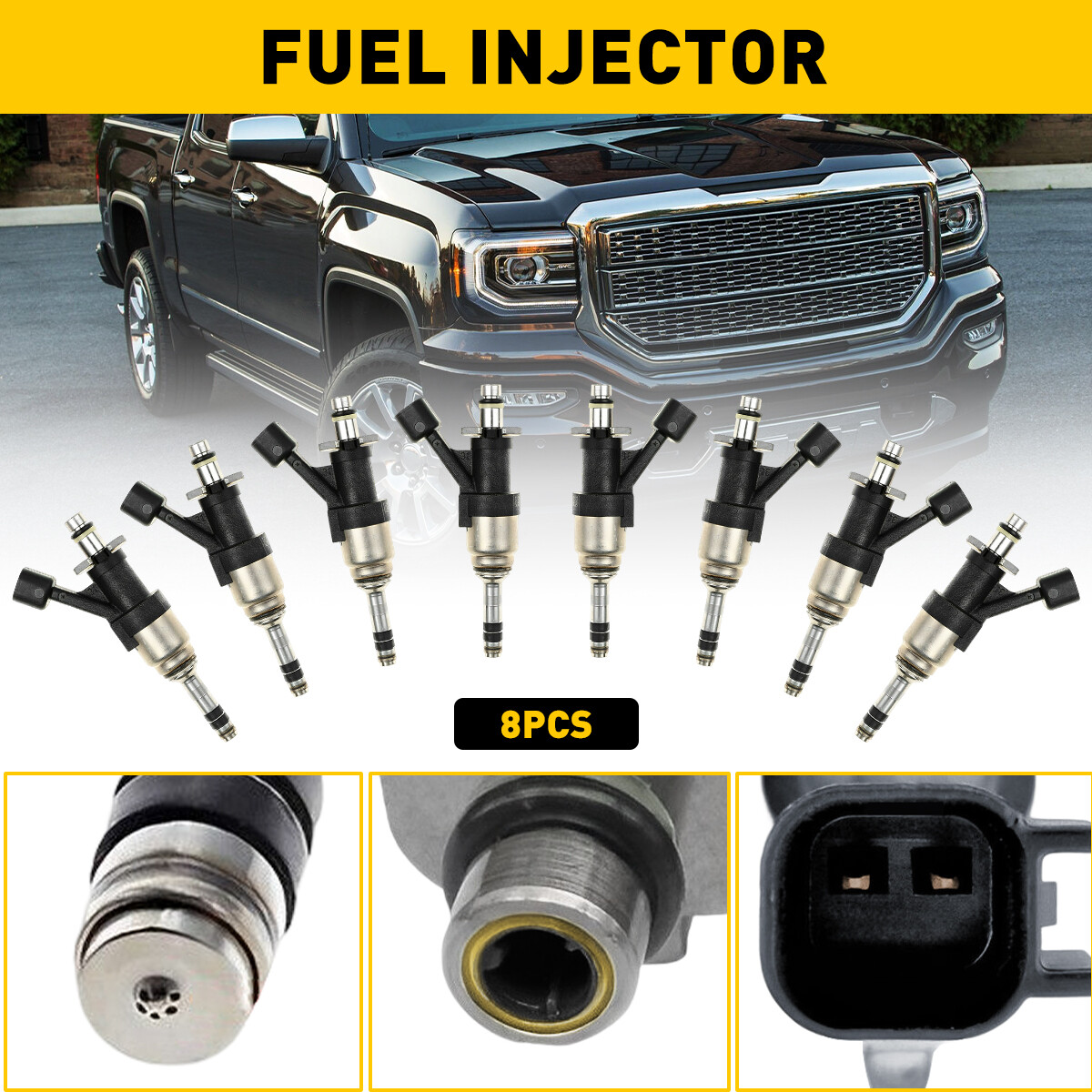 Set(8) Fuel Injectors For 2014-18 Chevrolet Silverado 1500 GMC ...