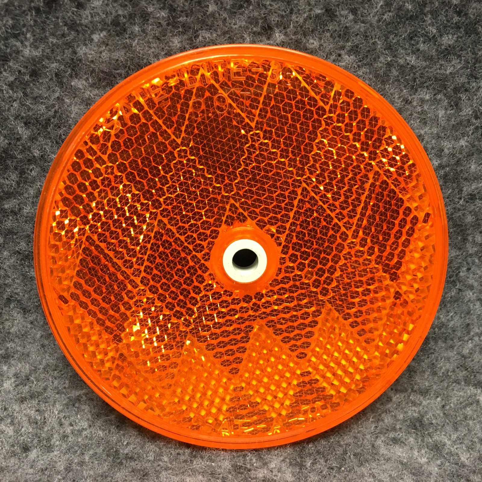 (1) Sate-Lite 35 Round Orange Plastic Reflector Center Mount 3-3/32 ...