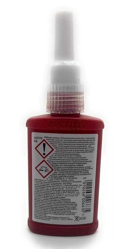 Loctite 638 High Strength Retaining Compound Metal Adhesive Retainer ...