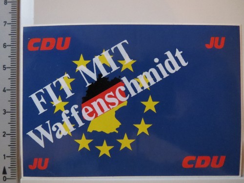 Aufkleber Sticker CDU JU Fit mit Waffenschmidt Partei Politk (3244) | eBay