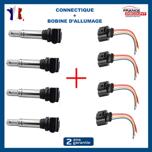 4 Kit CONNECTIVITY Plug Beam Ignition Coil AUDI A1 Seat IBIZA Polo Golf ...