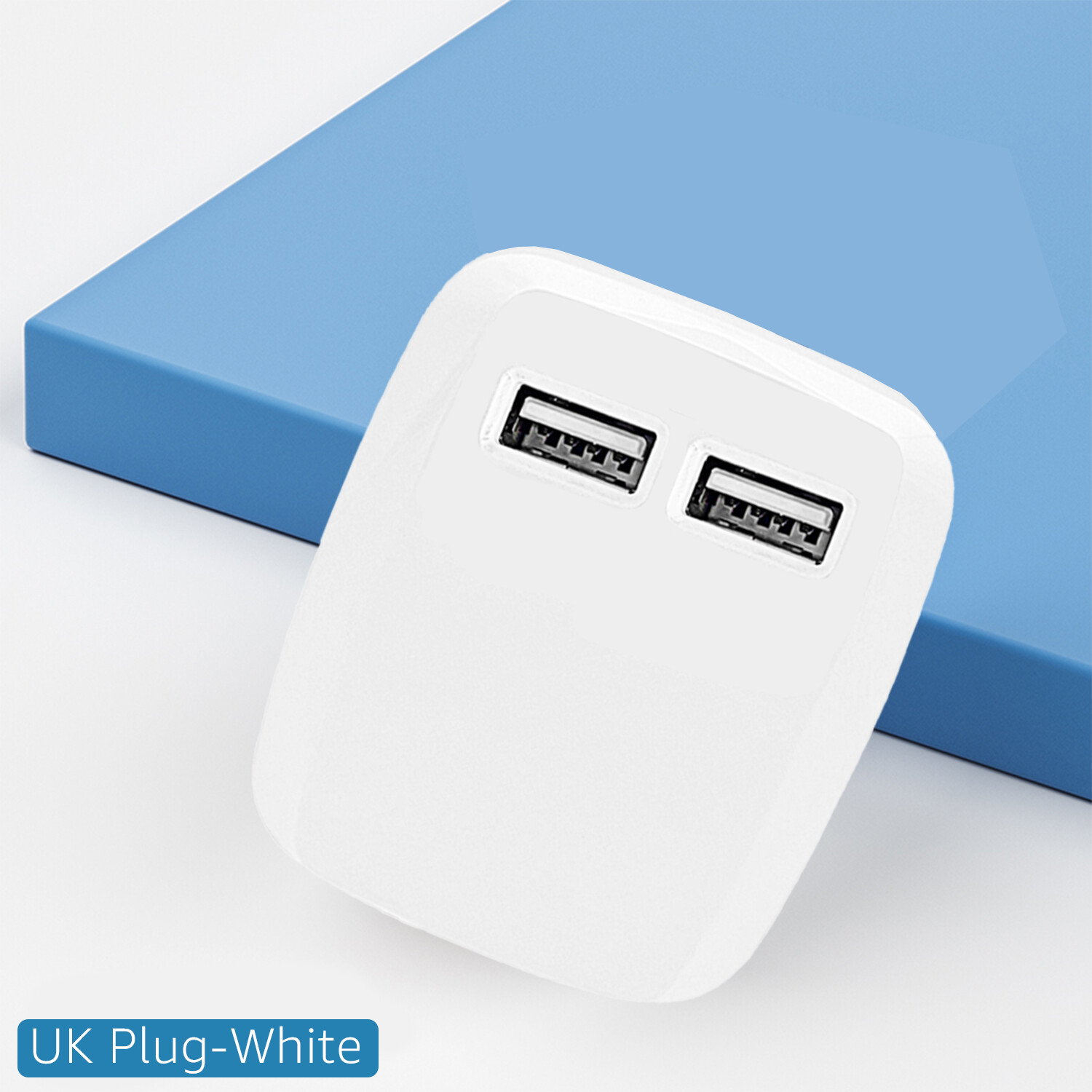 UK 3 PIN Mains Wall Plug Charger Adapter Dual 2 USB Port 2.1AMP Fast ...