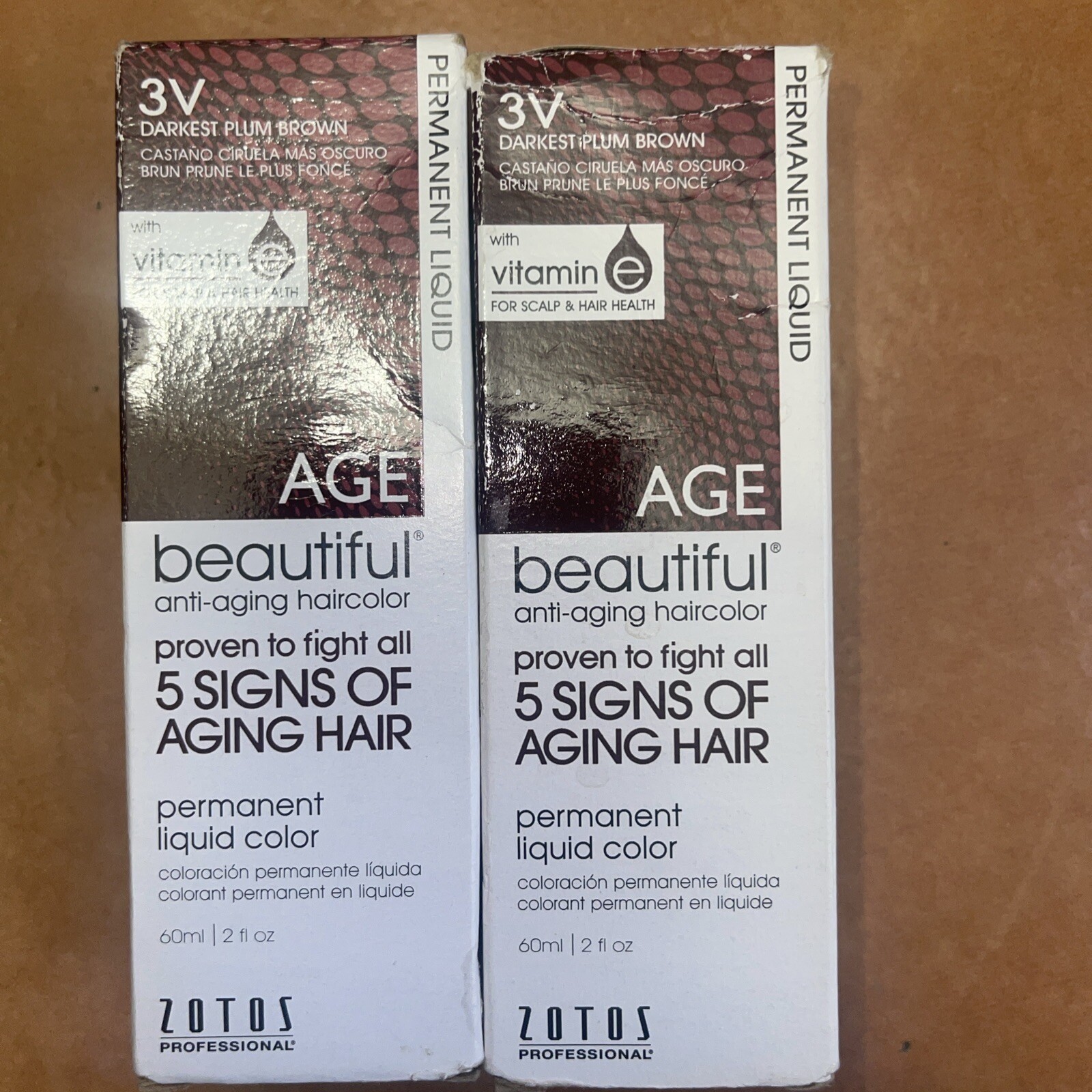 Zotos AGEBeautiful Permanent Anti Age Hair Color 3V Darkest Plum Br. 2 ...